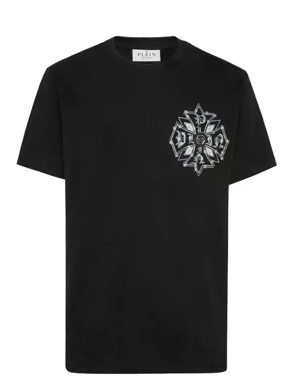 Philipp Plein Cross-print T-shirt - ""02 Black""